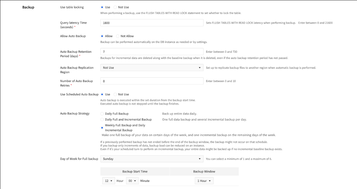 Backup and Restoration - NHN Cloud User Guide